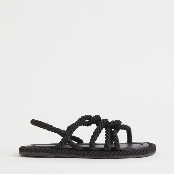 H&M | Shoes | Hm Black Rope Sandals Size 8 | Poshmark